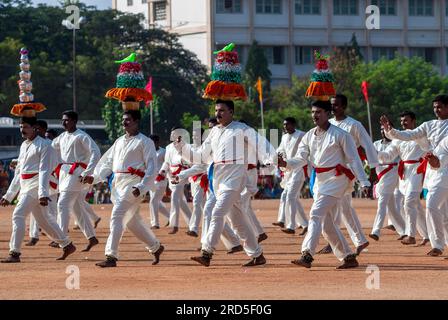 Karagattam Karagam dancers performing during Police Public sports ...