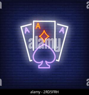 Playing ace cards neon sign Stock Vector Image & Art - Alamy