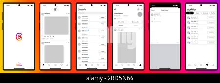 Threads social media template. Social network by Instagram. Threads by ...