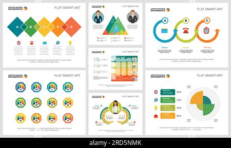Colorful research and planning infographic charts set Stock Vector ...
