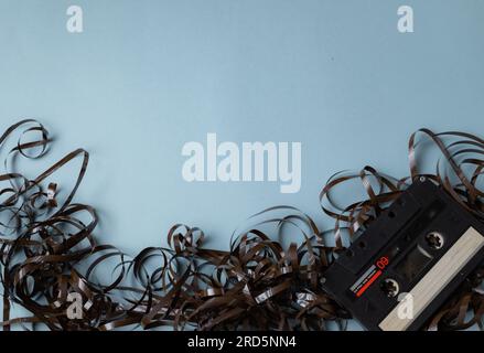 photo of tangled vintage cassette tape Stock Photo - Alamy