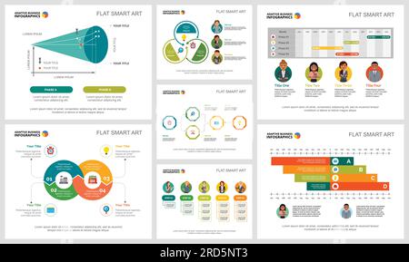 Colorful consulting or workflow concept infographic charts set Stock ...