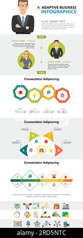 Colorful management or consulting concept infographic charts set Stock ...