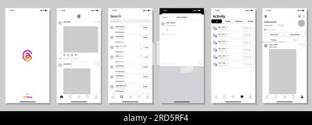 Threads social media template. Social network by Instagram. Threads by ...