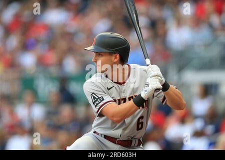 Arizona Diamondbacks' Dominic Canzone bats during a baseball game ...