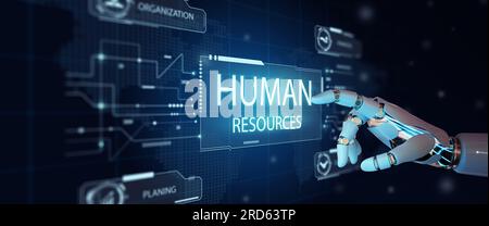 Ai Robot hand pointing HR Futuristic. Artificial intelligence with ...