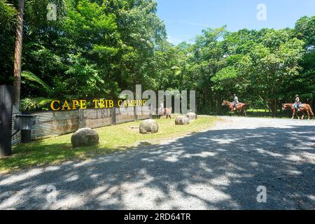 Entrance of the Cape Trib Camping in Daintree National Park, Far North ...