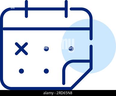 Flip-over calendar with cross sign. Dated checked out. Pixel perfect ...