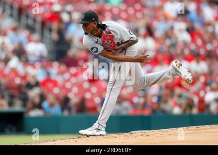 Miami Marlins' Edward Cabrera throws during the second inning of a ...