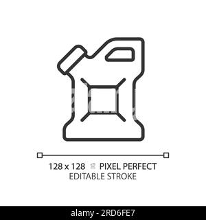 Simple line drawing of a plastic jerrycan showing a liquid drop icon ...