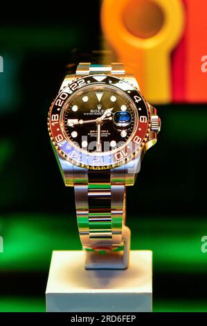 Zermatt, Switzerland - May 21, 2023: Close up Luxury watch Rolex root ...