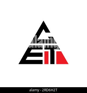 CET triangle letter logo design with triangle shape. CET triangle logo ...