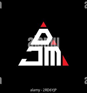 DJM triangle letter logo design with triangle shape. DJM triangle logo ...