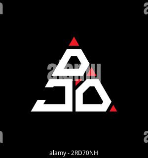 DJO triangle letter logo design with triangle shape. DJO triangle logo ...
