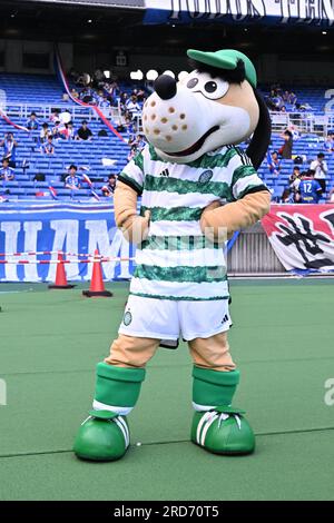 Kanagawa, Japan. 19th July, 2023. (L-R) Marinos Kun, Marinosuke, Hoopy ...