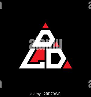 DLD triangle letter logo design with triangle shape. DLD triangle logo ...