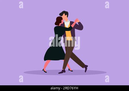 Graphic flat design drawing attractive male and female professional ...