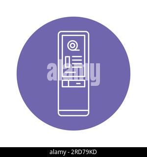 Self-service cinema ticket machine black line icon. Pictogram for web ...