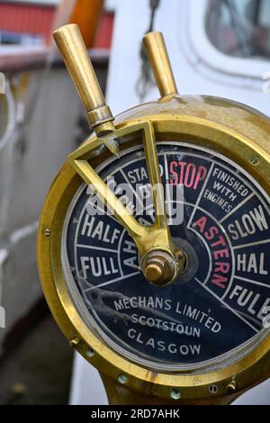 Vintage Brass Ship's Engine Order Telegraph Or Chadburn With Copy Space ...