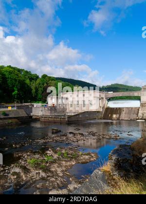 Pitlochry hydroelectric dam power station and salmon ladder Scotland UK ...