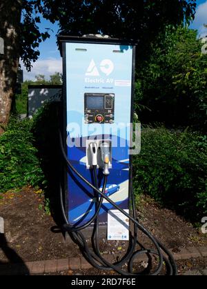 Electric car charging station, Pitlochry, Scotland Stock Photo - Alamy