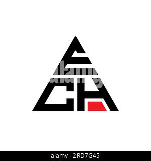 ECH triangle letter logo design with triangle shape. ECH triangle logo ...