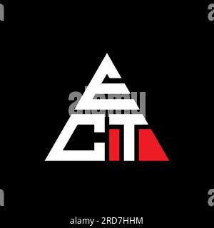 ECT triangle letter logo design with triangle shape. ECT triangle logo ...