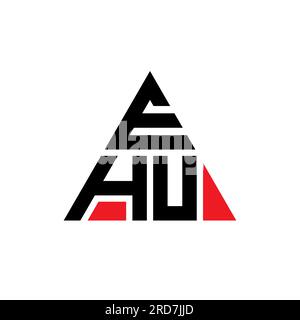 EHU triangle letter logo design with triangle shape. EHU triangle logo ...