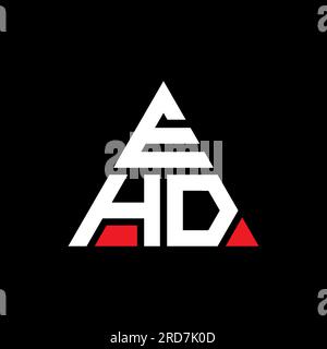 EHD triangle letter logo design with triangle shape. EHD triangle logo ...