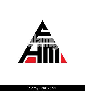 EHM triangle letter logo design with triangle shape. EHM triangle logo ...