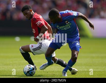 Lyon's Clinton Mata and Manchester United's Casemiro battle for the ...