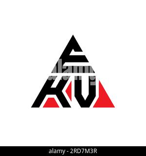 EKV triangle letter logo design with triangle shape. EKV triangle logo ...