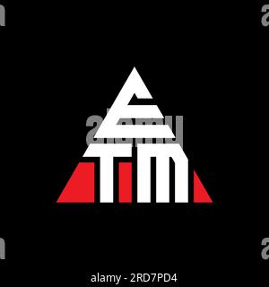 ETM triangle letter logo design with triangle shape. ETM triangle logo ...