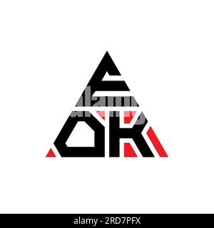 EOK triangle letter logo design with triangle shape. EOK triangle logo ...