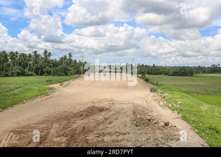 Tiaong, Philippines. July 19, 2023 : Work in progress on one of the ...