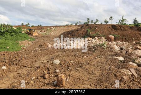Malepunyo Mountain Range, Philippines. July 19, 2023 : To go to school ...