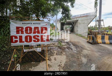 San Pablo, Philippines. July 19, 2023 : Work in progress on one of the ...