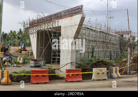 San Pablo, Philippines. July 19, 2023 : Work in progress on one of the ...