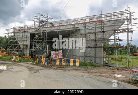 San Pablo, Philippines. July 19, 2023 : Work in progress on one of the ...