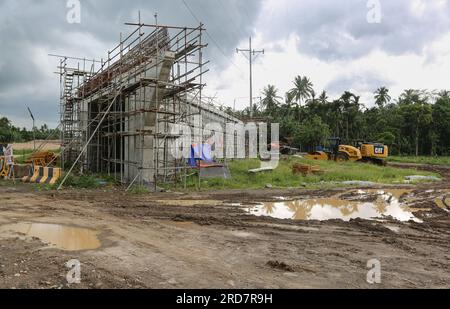 San Pablo, Philippines. July 19, 2023 : Work in progress on one of the ...