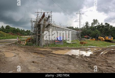 San Pablo, Philippines. July 19, 2023 : Work in progress on one of the ...