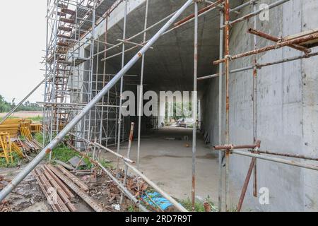 San Pablo, Philippines. July 19, 2023 : Work in progress on one of the ...