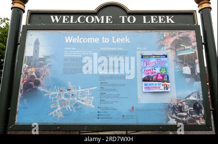 Welcome to Leek sign, Leek Town Centre, Staffordshire, England, UK ...