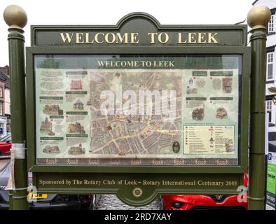 Welcome to Leek sign, Leek Town Centre, Staffordshire, England, UK ...
