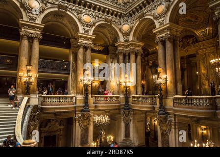 Extravagant interior of the Palais Garnier, a famous Opera House, Paris ...