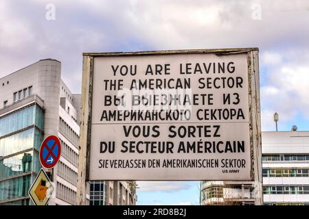 Famous Sign American Sector Checkpoint Charlie Today Tourists Shops ...
