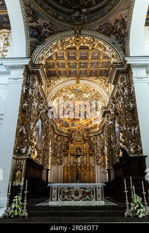 Interior of Saint Gerland Cathedral, Agrigento, Sicily, Italia. Duomo ...