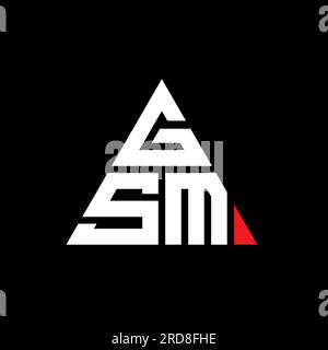 GSM triangle letter logo design with triangle shape. GSM triangle logo ...