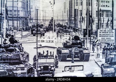 Old Photograph Berlin Crisis Checkpoint Charlie Berlin Germany. Russian ...