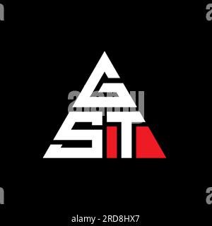 GST triangle letter logo design with triangle shape. GST triangle logo ...